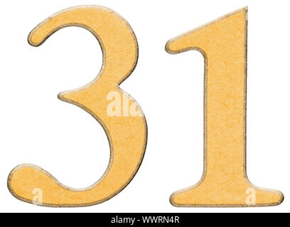 Numeral 31, thirty one, isolated on white background, 3d render Stock ...
