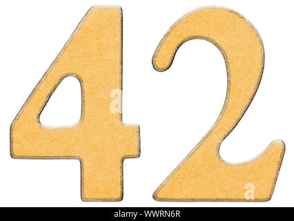 Numeral 42, forty two, isolated on white background, 3d render Stock ...