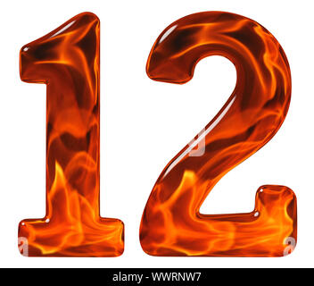 Numeral 12, twelve, isolated on white background, 3d render Stock Photo ...
