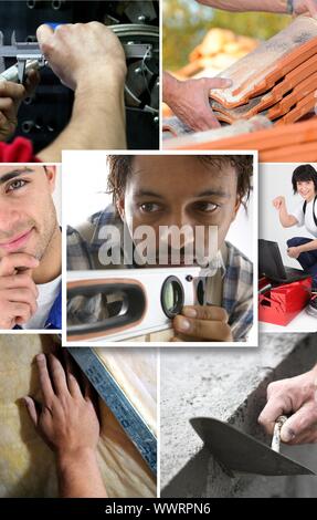 Construction Site Worker Patching a Wall Close Up Photo. Interiors ...