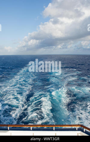 Wake of salt in the sea, caused by a cruise Stock Photo - Alamy