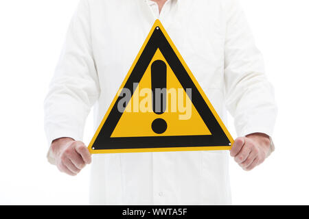 Danger - Person Holding Sign to Warn or Alert Others Stock Photo - Alamy
