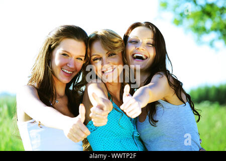 Success joy of girlfriends say hurray Stock Photo - Alamy