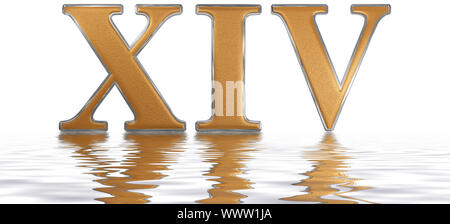 Roman numeral XIV, quattuordecim, 14, fourteen, isolated on white ...