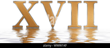 Roman numeral XVII, septendecim, 17, seventeen, isolated on white ...