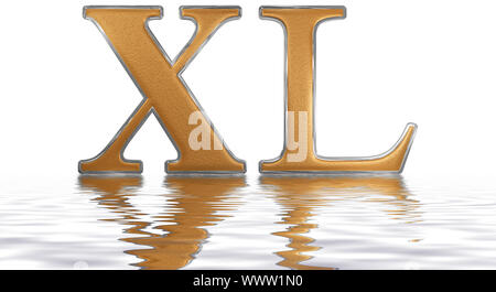 Roman numeral XL, quadraginta, 40, forty, isolated on white background ...