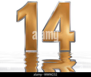 Numeral 14, fourteen, isolated on white background, 3d render Stock ...