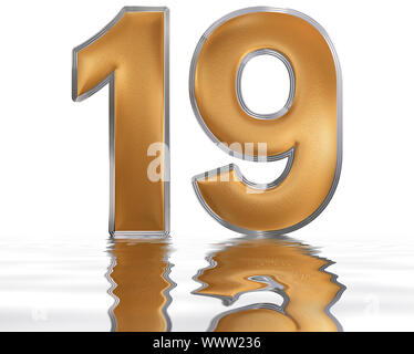 Numeral 19, nineteen, isolated on white background, 3d render Stock ...