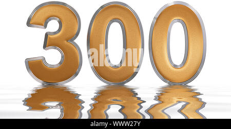 Numeral 300, three hundred, isolated on white background, 3d render ...