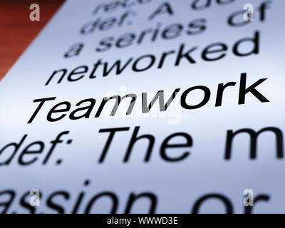 Teamwork Shows Combined Effort And Cooperation Stock Photo - Alamy