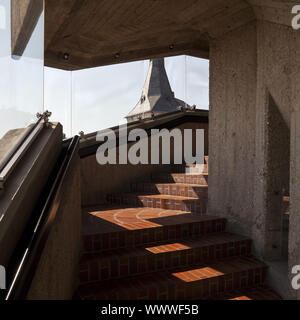 view from the staircase of Bensberg town hall to Bensberg Castle ...