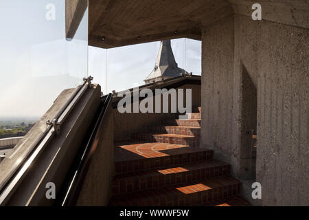 view from the staircase of Bensberg town hall to Bensberg Castle ...