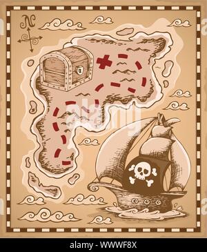 Treasure map theme image 3 Stock Vector Image & Art - Alamy