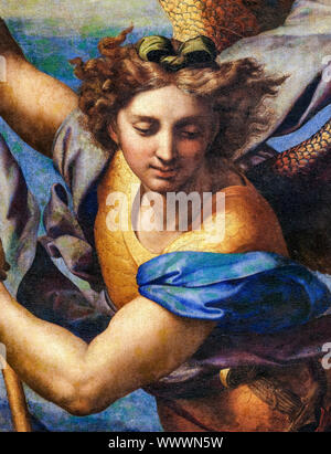Saint Michael Vanquishing Satan, 1518. Artist: Raphael (1483-1520 Stock ...