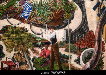 Detail of the mural in the Commissioner's House, Bermuda painted by ...