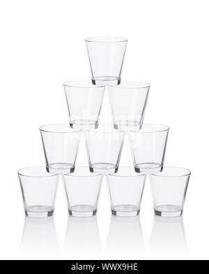 A Pyramid made of drinking glasses Stock Photo - Alamy
