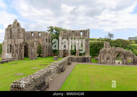 DUNDRENNAN, SCOTLAND - AUGUST 13, 2019: The ruins of Dundrennan Abbey ...