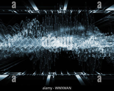 Backdrop of abstract sine waves, numbers and design elements on the ...