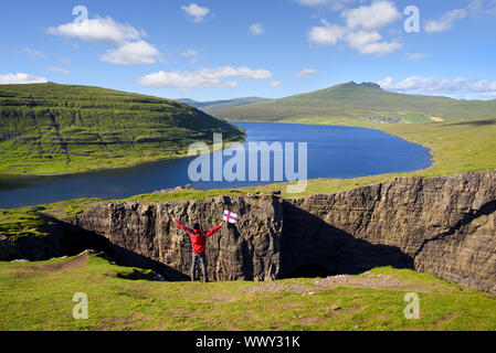 Traelanipan cliff on the island of Vagar on Faroe Islands Stock Photo ...