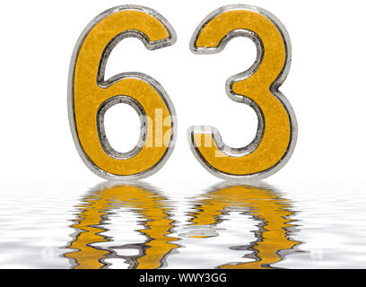 Numeral 63, sixty three, isolated on white background, 3d render Stock Photo - Alamy