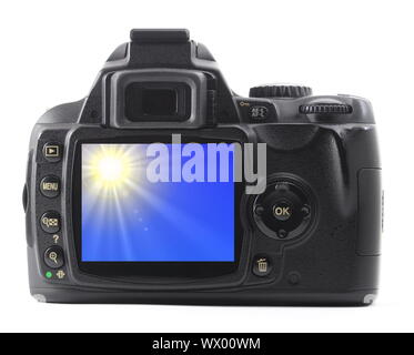 holiday sky in digicam or dslr isolated on white background Stock Photo ...