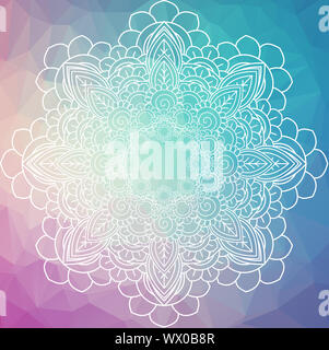 Yoga Mandala. Vintage decorative elements. Oriental pattern, over low ...