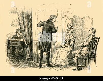 Beethoven playing at Wolfgang Amadeus Mozart 's, 1787. Beethoven aged ...