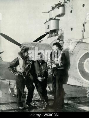 Royal Air Force Pilot Deck view from Flight Deck HMS Ark Royal about to ...