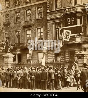 Celebrating the Relief of Mafeking (Boer War) outside Colonel Robert ...