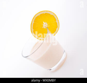 fresh tasty orange yoghurt shake dessert isolated Stock Photo - Alamy