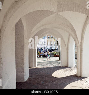 arcades of old town hall, Erkelenz, Lower Rhine, North Rhine-Westphalia ...