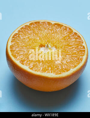 Grapefruit pattern isolated on blue background. Flat lay Stock Photo ...