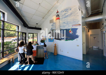 Visitors in the reception for the factory tour of Cape Cod Potato Chip ...