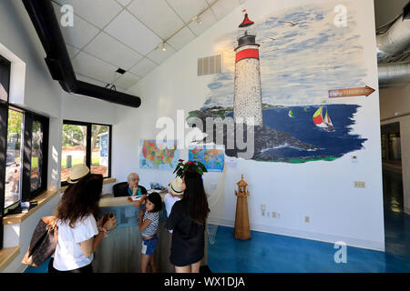 Visitors in the reception for the factory tour of Cape Cod Potato Chip ...