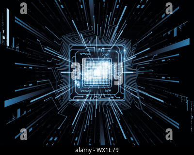 Abstract design made of CPU graphic and abstract design elements on the ...