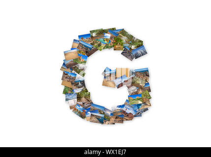 The alphabet series - collage of travel photos forming capital and ...