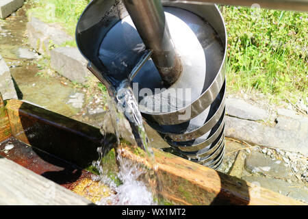 Detail of an Archimedes screw lifting water Stock Photo - Alamy