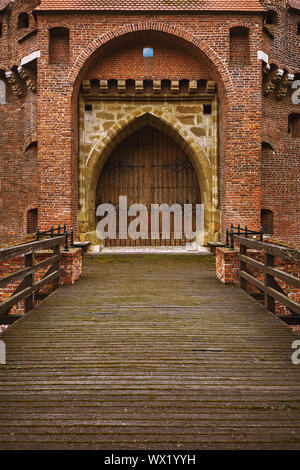 Krakow barbican entrance, medieval fortification at city walls, Poland ...