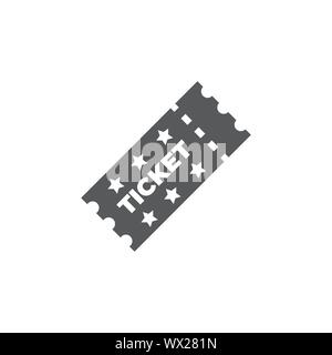 Cinema ticket icon in flat style. Admit one coupon entrance vector ...