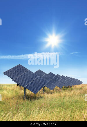 Photovoltaic system with sun Stock Photo - Alamy