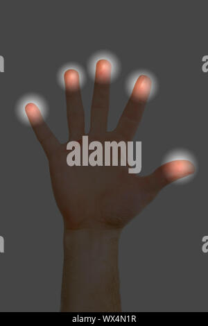 Thumb Verify scan for biometric security system Stock Photo - Alamy