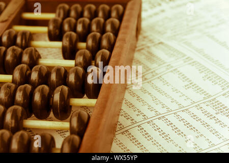 Ancient abacus calculation device. Very old, used, and grunge. Isolated ...