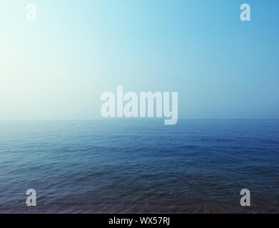 Shore of the sea. seascape with horizon line. silt coast. water surface ...