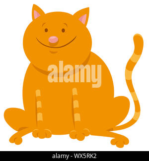 cartoon illustration of cute yellow tabby cat Stock Photo - Alamy