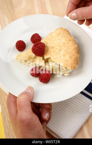 home made bramley apple pie with raspberries Stock Photo - Alamy