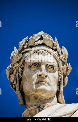 Statue of Dante Alighieri by Enrico Pazzi outside the Basilica of Santa ...