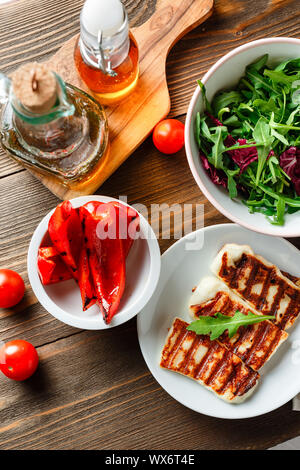 Grilled Greek haloumi cheese snack appetizer Stock Photo - Alamy