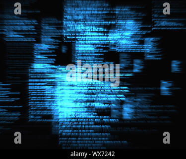 Blue texts against black background Stock Photo - Alamy
