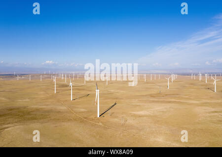 Aerial view of wind farm Stock Photo - Alamy