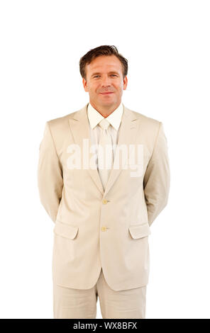 Personable businessman on white background Stock Photo - Alamy